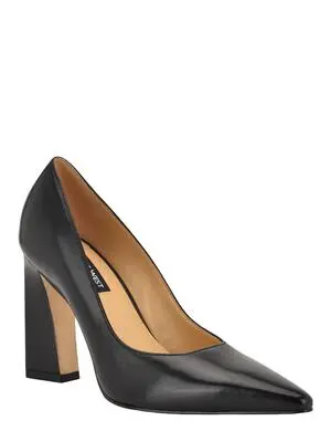 Nine West Pointed Toe Block Heel Pumps Black