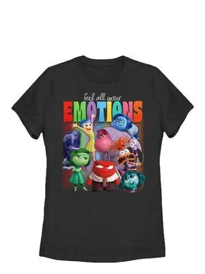 INSIDE OUT 2 Disney Pixar "feel All Your Emotions" Graphic T-shirt - Black