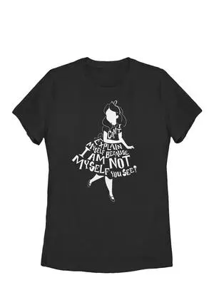 ALICE IN WONDERLAND Silhouette Graphic T-shirt - Black
