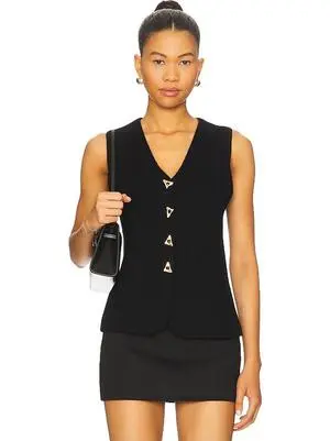 Astr The Label Jayce Cotton Sweater Vest - Black