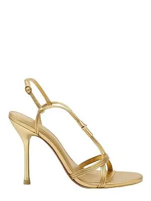 Cult Gaia Fallon Metallic Gold Stiletto Sandals - Brass