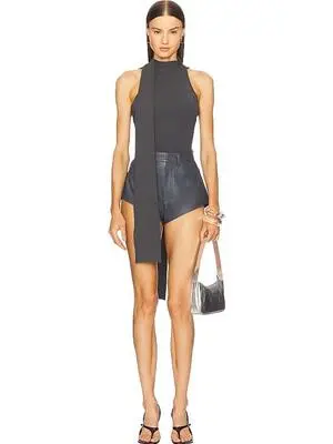 Lapointe Matte Viscose Halter Neck Top - Grey Blue