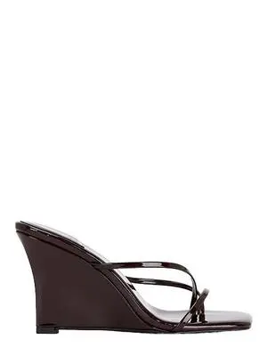 Jeffrey Campbell Biscotti Wedge Sandal - Brown Patent
