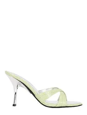 Jeffrey Campbell Symone Sandal - Light Green Croco Silver