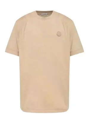Moncler Logo-patch Cotton T-shirt - Neutrals