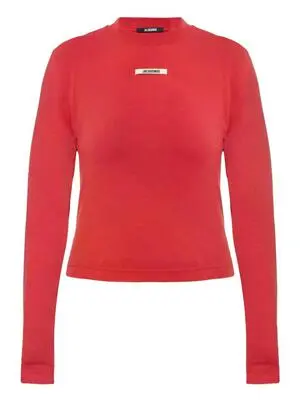 Jacquemus Logo-patch Long-sleeve T-shirt - Red