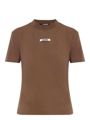Jacquemus Logo-patch T-shirt - Brown