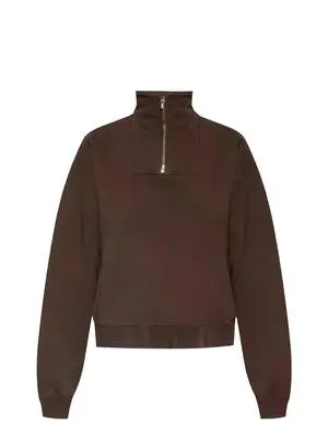 Jacquemus Half-zip Sweatshirt With Logo Patch - Brown