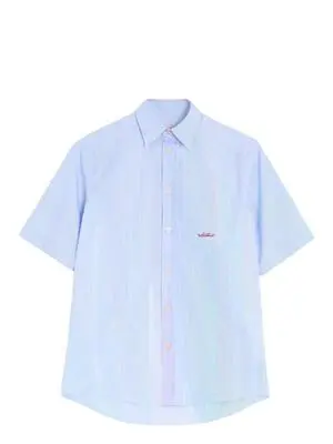Valentino Garavani Embroidered Cotton Shirt Blue