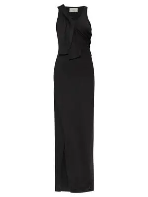 Coperni Knot-detail Side-slit Maxi Dress - Black