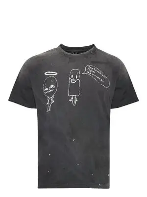 SAINT MXXXXXX Cartoon-print T-shirt - Black