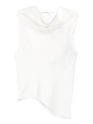 MARQUES' ALMEIDA Asymmetric Cowl-neck Top - White