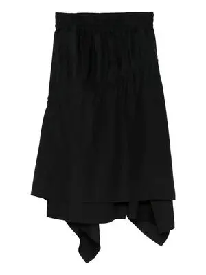 Y3 Twill Asymmetrical Midi Skirt - Black