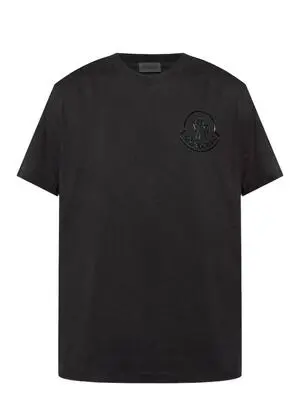 Moncler Logo-embossed Cotton T-shirt - Black