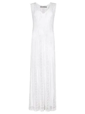D.exterior Knitted Sleeveless Maxi Dress - White