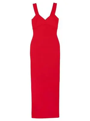 Solace London Nalani V-neck Maxi Dress - Red