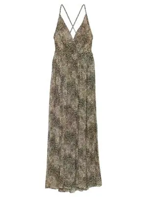 Elie Saab Animalier-print Dress - Brown
