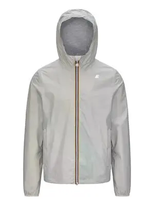 K-WAY Logo-Print Hooded Jacket Grey