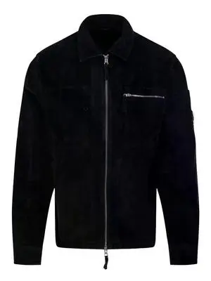 C.P. COMPANY Zip-fastening Corduroy Shirt - Black