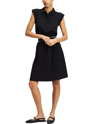 Karl Lagerfeld Padded-shoulder Mini Dress - Black
