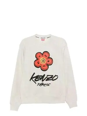 Kenzo Boke Flower-print Sweatshirt - Neutrals