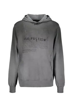 ISO.POETISM Graphic Hoodie With Drawstring Hood - Grey