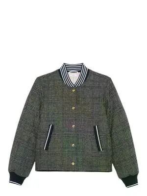 Thom Browne Prince Of Wales Hunting Tweed Bomber Jacket - Grey