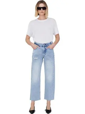ANINE BING Gavin Cropped Jeans - Blue Reservoir
