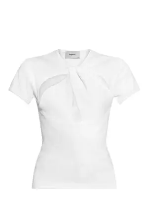 Coperni Twist-detail Short-sleeve Top - White