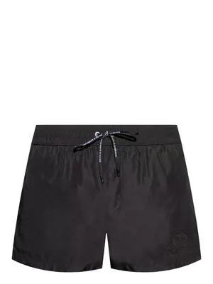 Dolce & Gabbana Logo-embroidered Swim Shorts - Black