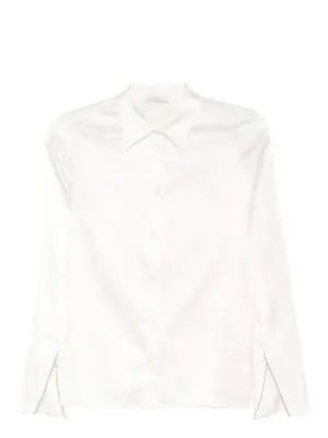 Peserico Satin Long-sleeve Shirt - Neutrals