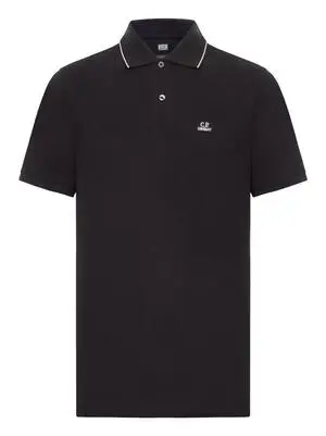 C.P. COMPANY Logo-detail Polo Shirt - Black