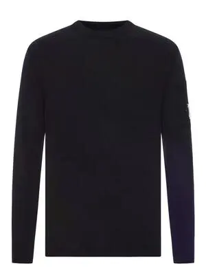 C.P. COMPANY Crew-neck Sweater With Pocket Detail - Black