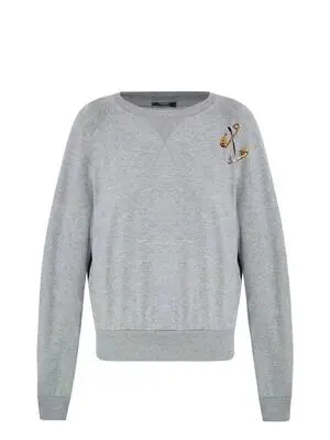 Versace Raglan-sleeve Safety-pin Sweatshirt - Grey