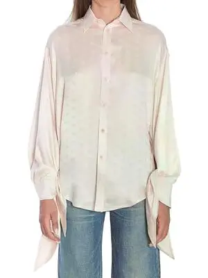 Balenciaga Silk Ruffled Shirt - Pink