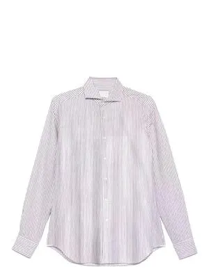 XACUS Striped Cotton Shirt - White