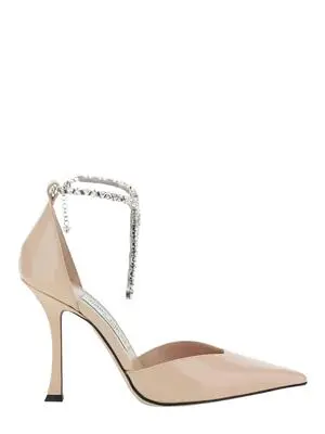 JIMMY CHOO 100mm Stevie Crystal-embellished Pumps - Neutrals