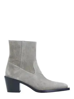 STUART WEITZMAN 60mm Suede Heeled Cowboy Boots - Grey