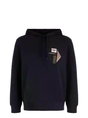 Emporio Armani Logo-patch Hoodie - Blue
