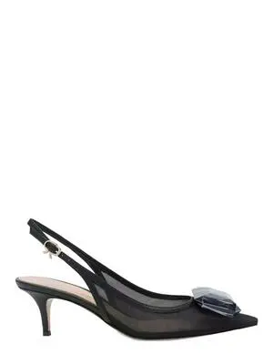 GIANVITO ROSSI 55mm Slingback Mesh Pumps - Black