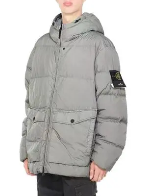 Stone Island Compass-badge Puffer Jacket - Grey