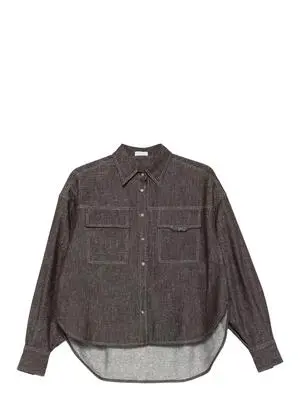 Brunello Cucinelli Double-pocket Denim Shirt - Brown