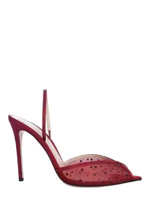ANDREA WAZEN 105mm Katy Slingback Pumps - Red