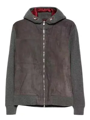 Brunello Cucinelli Suede Zip-up Bomber Jacket - Grey