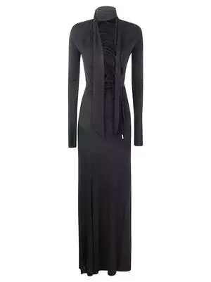 Attico Lace-up Maxi Dress - Black
