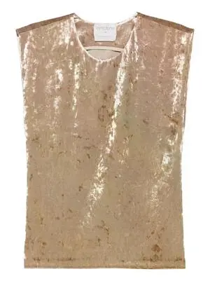 FORTE_FORTE Sleeveless Velvet Top - Neutrals