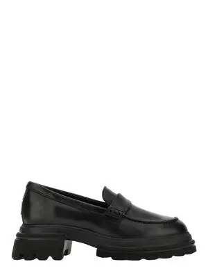 Hogan Leather Loafers - Black