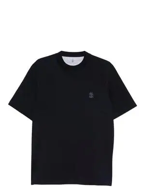 Brunello Cucinelli Logo-detail Crew-neck T-shirt - Blue