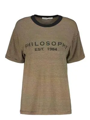 Philosophy Di Lorenzo Serafini Striped T-shirt - Brown