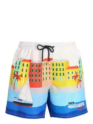 MC2 SAINT BARTH Graphic-print Swim Shorts - White